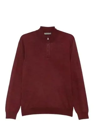 Corneliani Zip-up Mock-neck Sweater - Red