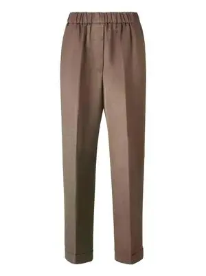 Peserico Elasticated-waist Trousers - Brown