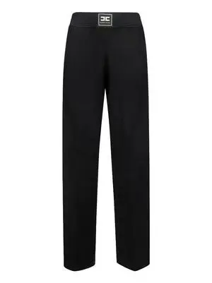 Elisabetta Franchi Button Stripe Trousers - Black
