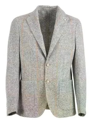 L.B.M. 1911 Checked Single-breasted Blazer - Grey
