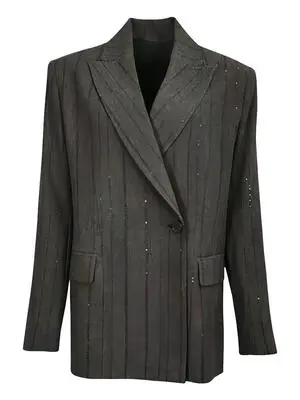 ANTONELLI FIRENZE Pinstriped Embellished Blazer