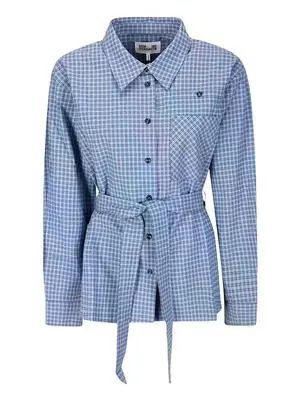Baum Und Pferdgarten Check Belted Shirt - Blue