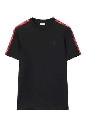 Burberry Check-trim Embroidered T-shirt - Black