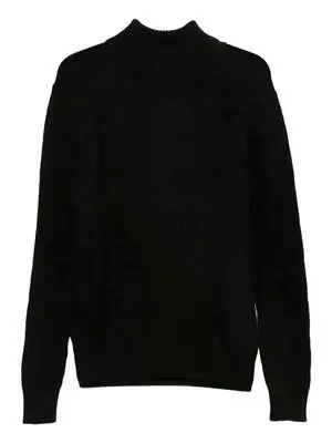 John Richmond Patterned Rollneck Sweater - Black