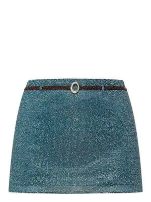 OSÃ©REE Lumiere Mini Skirt With Belt - Blue