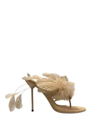 PARIS TEXAS Lidia Feather Thong Mule