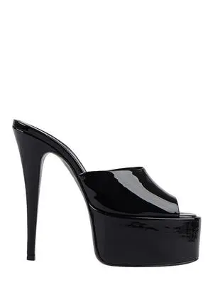 Paris Texas Marina Platform Mules - Black