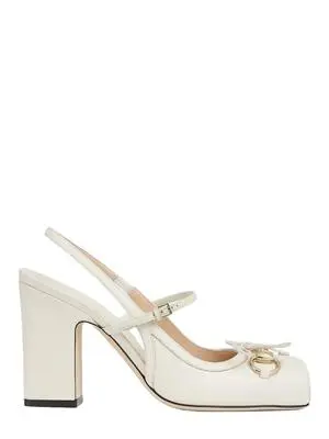 Gucci Horsebit Slingback Pump - White
