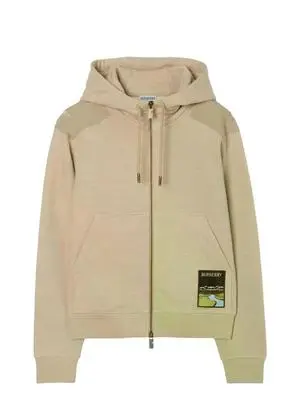 Burberry Landscape-label Zip Hoodie - Neutrals