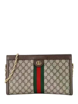Gucci Ophidia Chain Gg Coated Canvas Medium Shoulder Bag - Brown