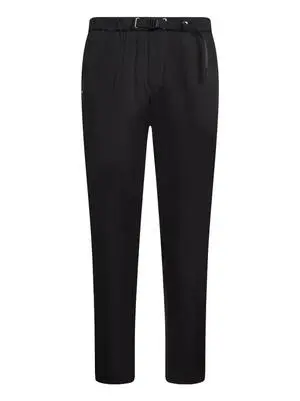 WHITE SAND Belted Trousers - Black