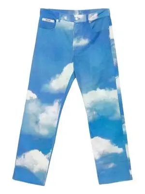 Moschino Printed Five-pocket Jeans - Blue