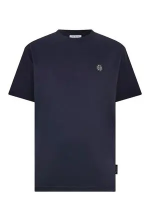 Philipp Plein Round-neck Logo-appliqué T-shirt - Blue