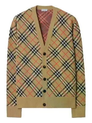 Burberry Check Cardigan - Neutrals