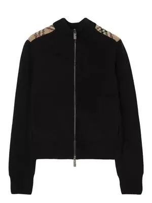 Burberry Funnel-neck Cardigan - Black