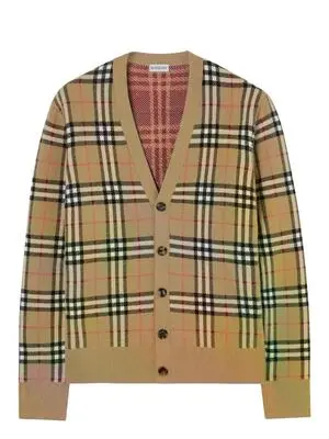 Burberry Check Pattern Cardigan - Neutrals