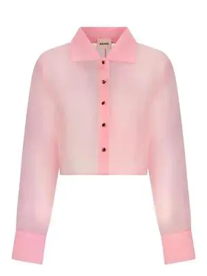 Khaite Jasen Cropped Shirt - Pink