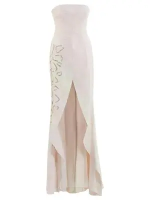SAIID KOBEISY Detachable-sleeves Maxi Dress - Neutrals