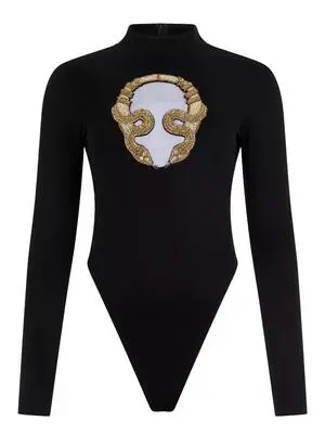 Roberto Cavalli Embroidered Long-sleeve Top - Black