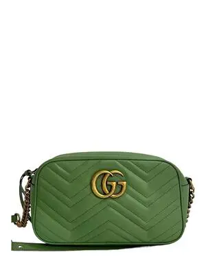Gucci Gg Marmont Matelassé Leather Crossbody Bag - Green