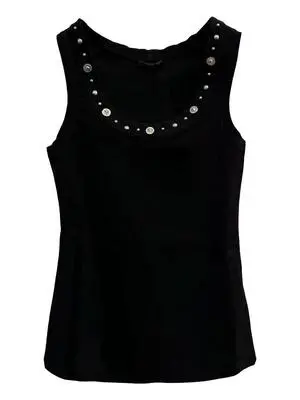 Versace Medusa-plaque Studded Tank Top - Black