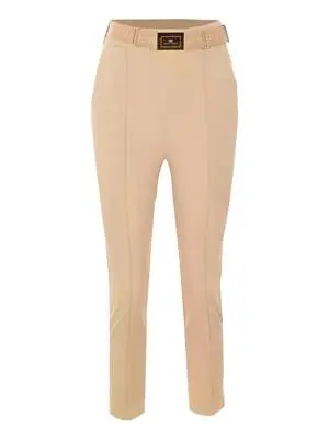 Elisabetta Franchi Belted Trousers - Neutrals