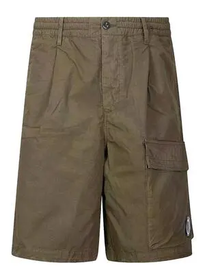 C.P. COMPANY Cotton Boxy Fit Cargo Shorts - Green