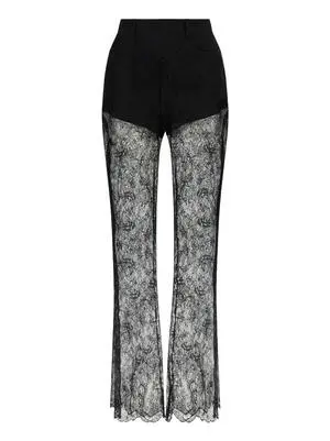 Giuseppe Di Morabito Lace Flared Trousers - Black