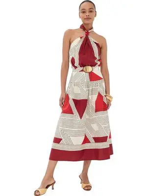 Silvia Tcherassi Lana Dress - Rouge Geometric