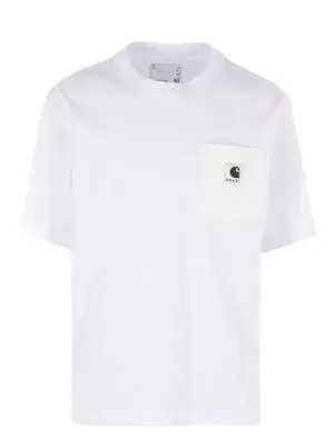 Carhartt Work In Progress X Sacai Logo-patch Short-sleeved T-shirt - White