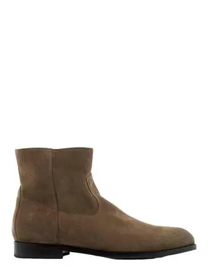 BUTTERO® Floyd Zip Suede Boots - Brown