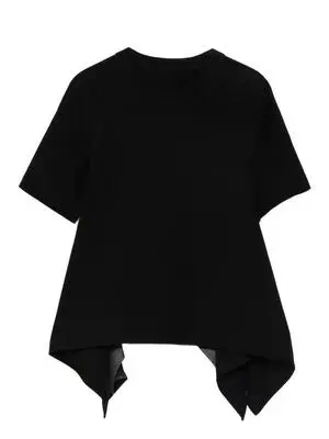 Sacai Asymmetric T-shirt With Chest Pocket - Black