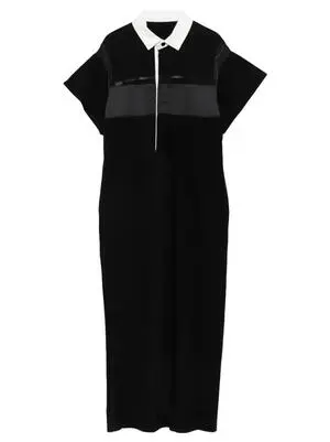Sacai Polo-collar Midi Dress - Black