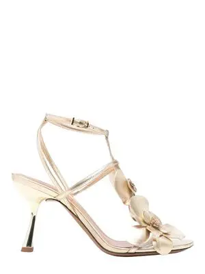 Zimmermann Floral Leather Pumps - Gold