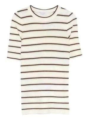 Brunello Cucinelli Striped T-shirt - Neutrals
