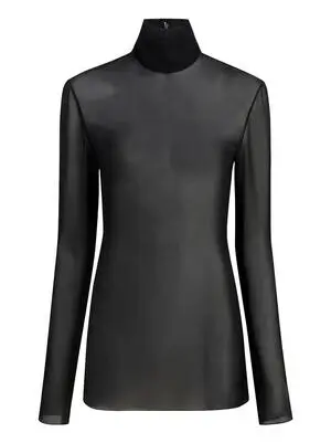 Khaite Roll-neck Long-sleeve Top - Black
