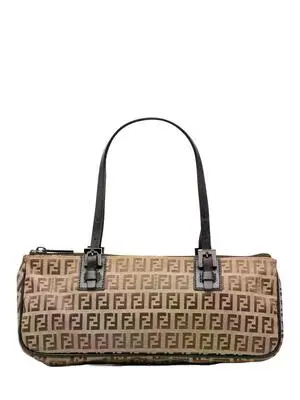 Fendi Zucchino Canvas Handbag - Brown