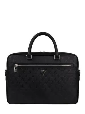 PLACE OF ËLMS Monolink Debossed Briefcase - Black
