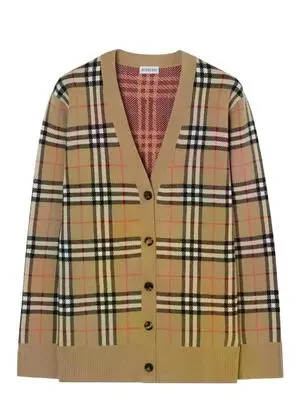 Burberry Check Cardigan - Neutrals