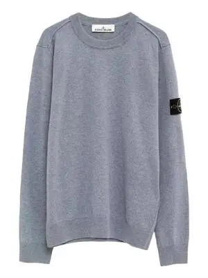 Stone Island Crew-neck Patch Sweater - Blue