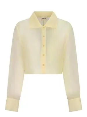 Khaite Jasen Cropped Shirt - Yellow