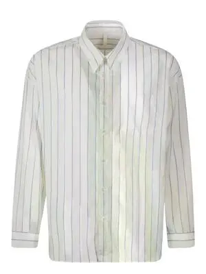 SUNFLOWER Striped-pattern Chest-pocket Shirt - White