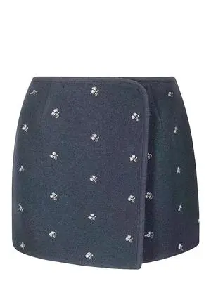 RIER Floral-detail Mini Skirt - Grey
