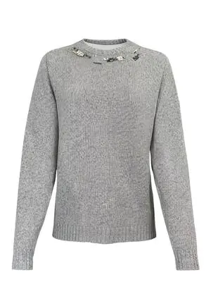 Fabiana Filippi Embellished Knit Sweater - Grey
