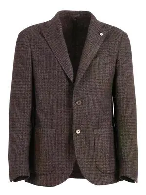 L.B.M. 1911 Checked Single-breasted Blazer - Brown