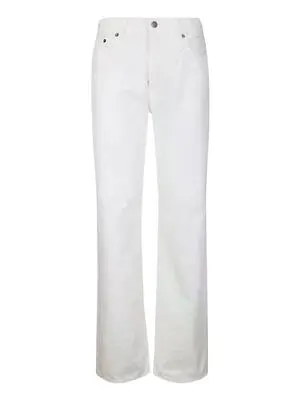 HAIKURE Logo Patch High-waisted Jeans - White