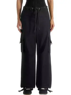 Manière De Voir Maniere De Voir Ripstop Parachute Cargo Pants - Black