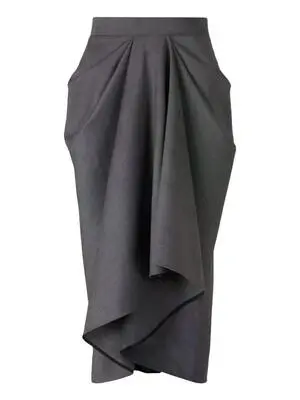 Givenchy Draped Midi Skirt Grey