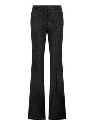 Roberto Cavalli Printed Flared Trousers - Black