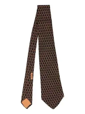 Hermès Horseshoe-print Tie - Black